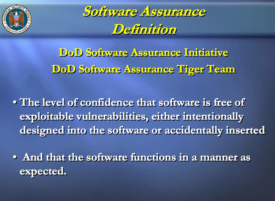 Software Assurance Introduction